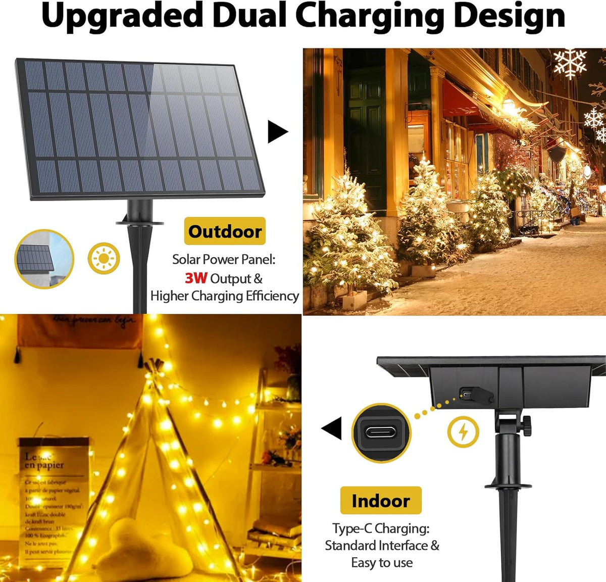 Nordic Hygge G40 Solar Outdoor Waterproof String Lights, 50FT